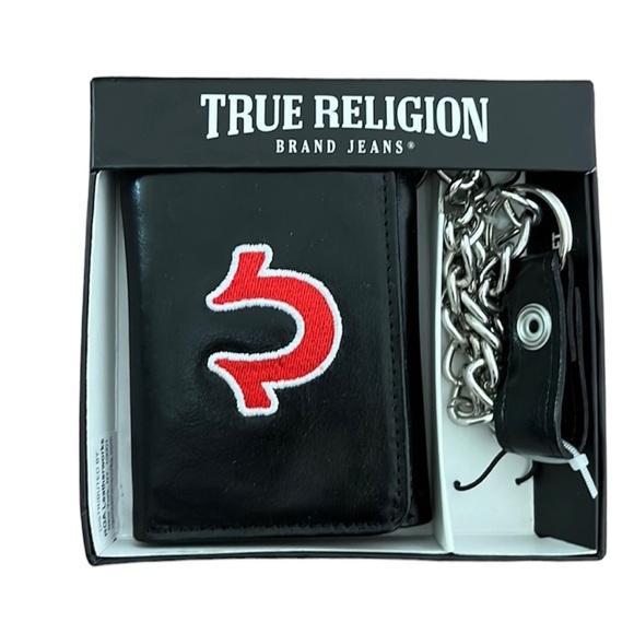 True Religion | Bags | New True Religion Red Horseshoe Black Leather ...